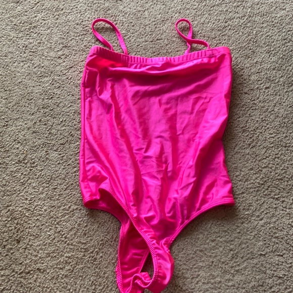 Polly & Esther | Tops | Hot Pink Unitard With Spaghetti Straps | Poshmark